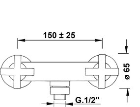 Sapho Trax sprchová baterie nástěnná 150 mm chrom 686