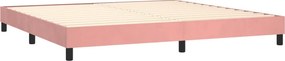 Box spring postel s matrací růžová 200x200 cm samet 3141568