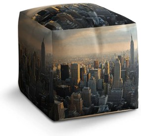 Sablio Taburet Cube New York Skyline: 40x40x40 cm