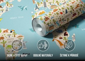Dětská fototapeta na míru Mapa Malého Objevitele | Vliesová fototapeta na zed' | DFTD5P 352437