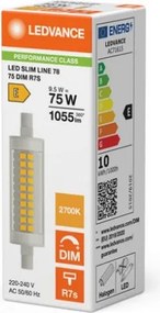 LED žárovka R7s 78mm LEDVANCE SLIM LINE 9,5W (75W) teplá bílá (2700K) stmívatelná