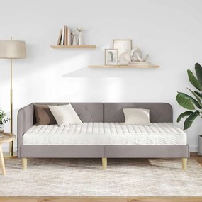 Rohový rám postele Taupe 100 x 200 cm textil 3394130