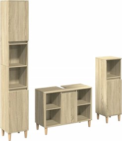 3dílný set koupelnového nábytku dub sonoma kompozitní dřevo 3325079