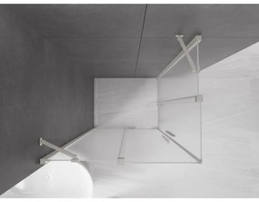 Mexen Velar Duo, sprchový kout s posuvnými dveřmi 100 x 90 cm, 8mm sklo námraza, broušená ocel, 871-100-090-32-97