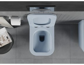 Mexen Teo WC mísa Rimless s pomalu padající deskou slim, duroplast, Matná šedomodrá - 30854069