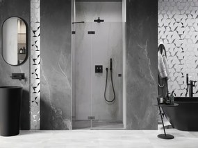Mexen, Mexen Lunar výklopné sprchové dveře levé 85 cm, transparentní, pistolový kov - 834-085-000-95-00-L