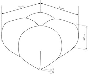 Čalouněný taburet ALMADA 72x72 cm krémová