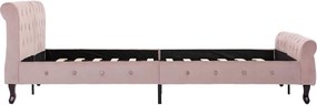 Rám postele růžový samet 140 x 200 cm 288567