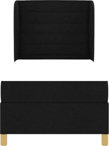 Postel s boxspringem s matrací s čelo Černý 200 x 80 cm textil 3340657