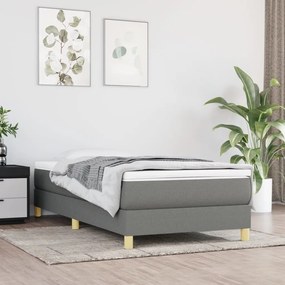 vidaXL Box spring postel s matrací 90x200 cm textil [3144143] Barva: Tmavě šedá