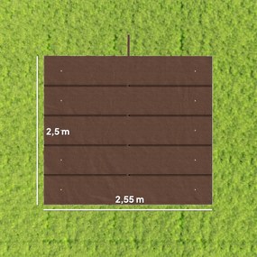 Náhradní střecha pro pergolu 3 x 3 m, zatahovací, s otvory pro odvod dešťové vody, odolná proti povětrnostním vlivům, polyester, 250 x 255 cm Káva