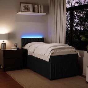 Box spring postel s matrací černá 80 x 200 cm samet 3289898