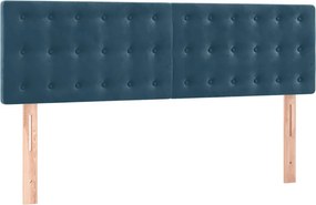 Box spring postel s matrací a LED tmavě modrá 140x200 cm samet 3134649