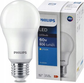 LED žárovka E27 PHILIPS 8W 806lm 2700K A60 - teplá bílá