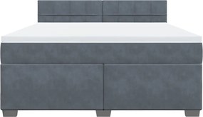 Box spring postel s matrací tmavě šedá 180x200 cm samet 3286379