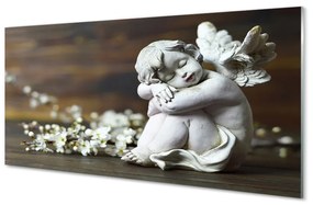 akrylový obraz Spící anděl květiny 125x50 cm