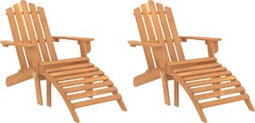 vidaXL Zahradní židle Adirondack s podnožkami 2 ks masivní akácie [3145015] Barva: Hnědá