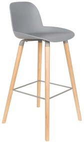 OnaDnes -20% Světle šedá plastová barová židle ZUIVER ALBERT KUIP 75 cm
