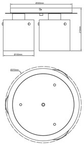 Brilliant - Stropní svítidlo BETH 3xE27/60W/230V pr. 37 cm černá/kouřová