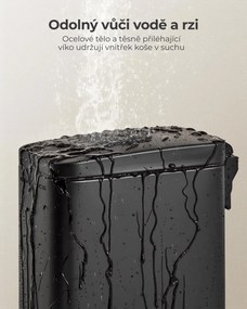 Koupelnový odpadkový koš NORD, 5 l, černý SongmicsHome