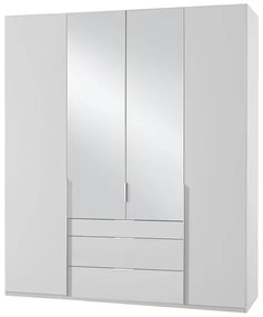 Skříň Moritz - 180/236/58 cm (bílá, zrcadlo)