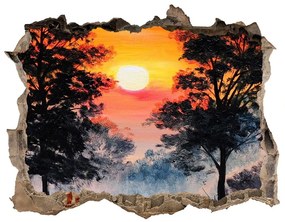 Wallmuralia Nálepka fototapeta 3D Západ slunce les 95x64 cm
