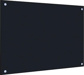 Kuchyňský panel černý 70 x 50 cm tvrzené sklo 249482