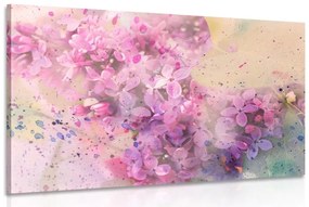 Obraz růžová větvička květů - 120x80 cm