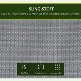 Outsunny Hollywoodská houpačka Třímístná zahradní houpačka s nastavitelnou střechou s nosností až 240 kg kov Texteline tmavě šedá 195 x 118 x 170 cm |