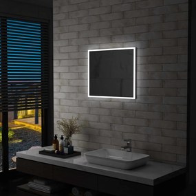 144726 vidaXL Koupelnové nástěnné zrcadlo s LED osvětlením 60 x 50 cm