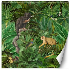Gario Fototapeta Zvířata na pozadí zelených listů - Andrea Haase Materiál: Vliesová, Rozměry: 100 x 100 cm