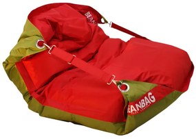 BeanBag Sedací pytel 189x140 duo scarlet rose - green frog