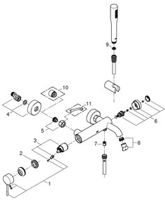 GROHE 33628001 - Vanová baterie ESSENCE DN 15 lesklý chrom