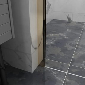 Erga Paris, sprchová zástěna Walk-In 90x200 cm, 8mm čiré sklo, zlatý lesklý profil, ERG-V02-PARIS-090x200-CL-GD