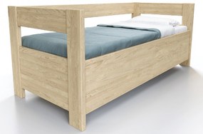 Vlastní výroba Jasanová postel Ela s opěrkou a úložným prostorem
