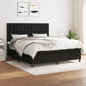 Box spring postel s matrací černá 160x200 cm textil,  3142107