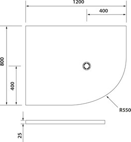 Polysan FLEXIA 120 x 80 x 2,5 cm 91281 sprchová vanička s možností úpravy rozměru levá