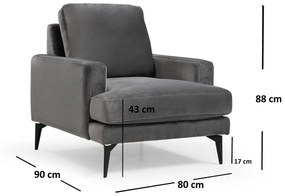 Designové křeslo Fenicia antracitové
