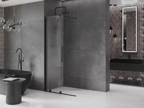 Mexen Velar, posuvné dveře do otvoru typ Walk-In 90 cm, 8mm čiré sklo, černá matná, 871-090-000-03-70
