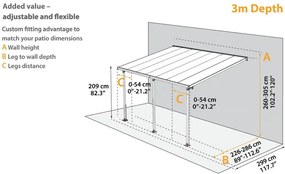 Hliníková pergola Palram Sierra 3000 antracit 3 x 3
