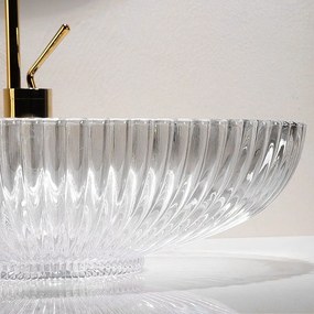 Rea Nicole, skleněné umyvadlo na desku 510x345x150 mm, čirá, REA-U4701