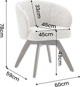 Designová otočná židle Tolinka béžová / hnědá