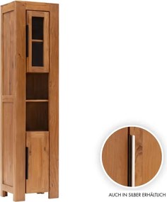 furniture-nabytek.cz - Vysoká skříňka Osvaro - Černé kovové úchytky