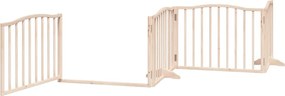 Zábrana pro psy s dvířky skládací 6 panelů 480 cm topol 3155609