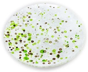 BDK-GLASS Kulatý skleněný mělký talíř COUNTRY - do zelena Průměr: 20cm