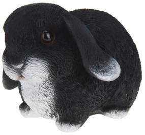 Zahradní figurka z polyresinu Bunny, 16 cm, černá