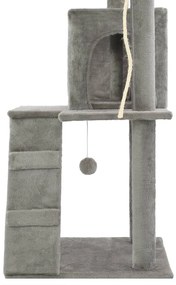Škrabadlo pro kočky se sisalovými sloupky - šedé | 120 cm