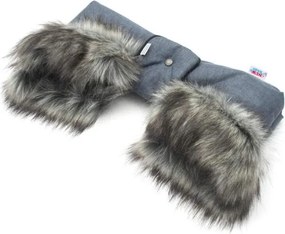Rukávník na kočárek 2v1 New Baby s kožešinkou blue