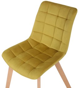Jídelní židle Padstow - samet | žlutá