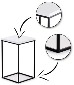 Stojan na květiny BASICLOFT 40x24 bílá/černá